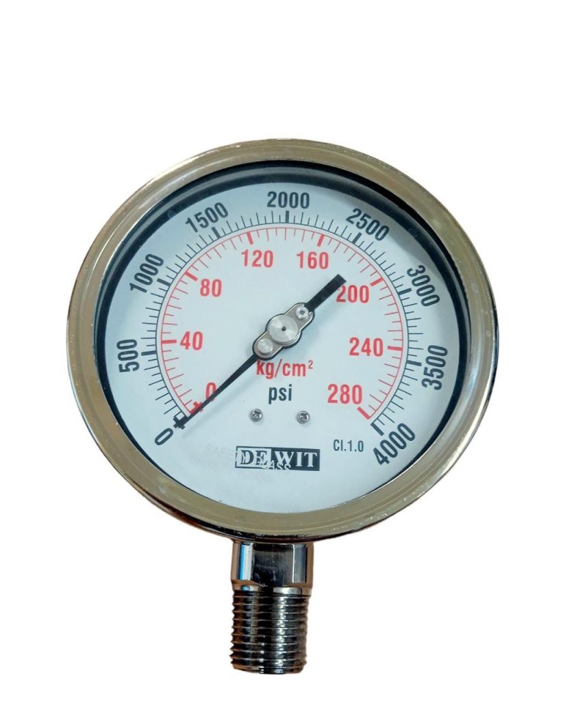 MANOMETRO DEWIT, CARATULA DE 4" OD CONEXION INFERIOR ACERO INOXIDABLE 1 ...