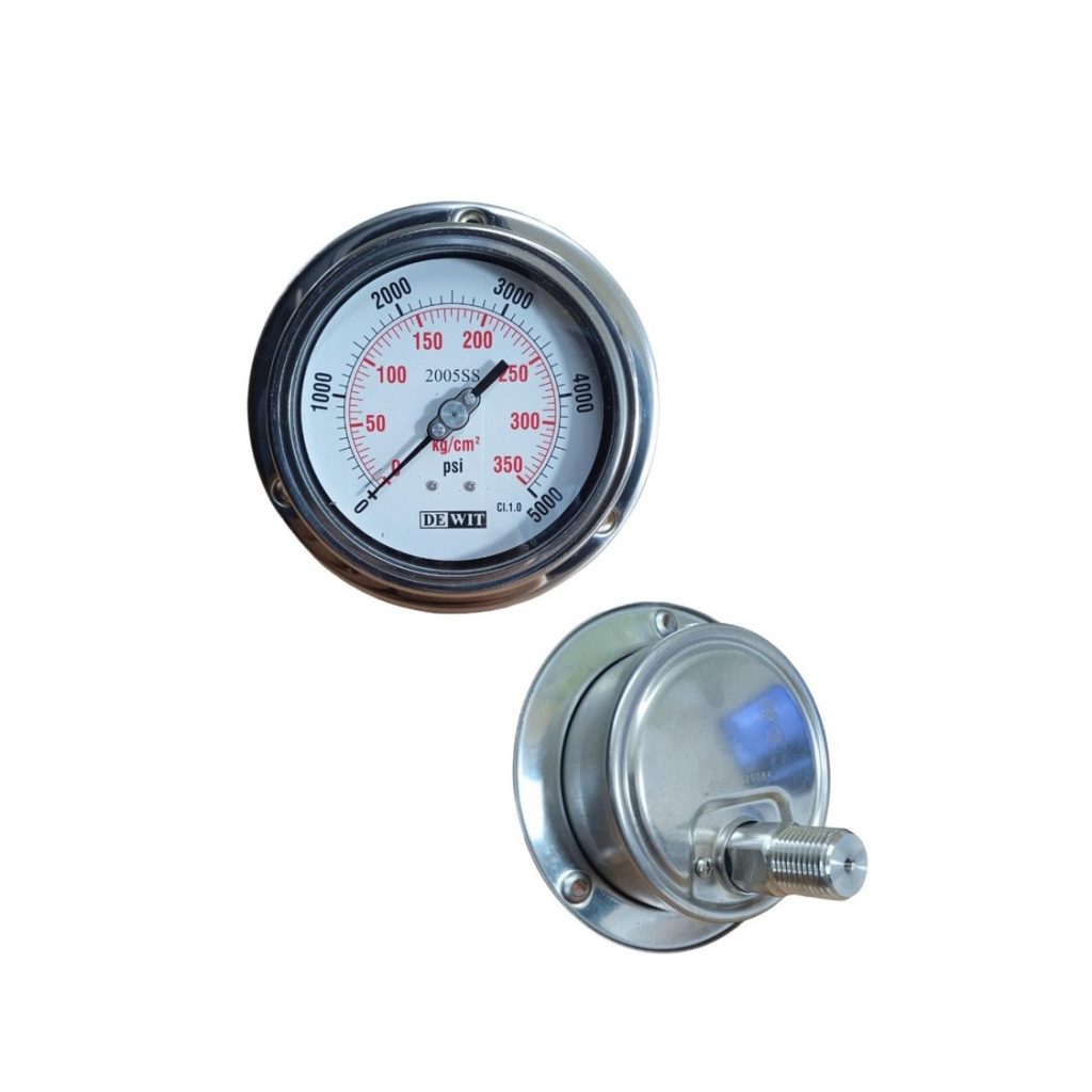 MANOMETRO DEWIT, CARATULA DE 4" OD CONEXION POSTERIOR ACERO INOXIDABLE ...