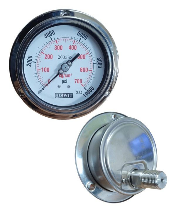 Man?metro Dewit, car?tula de 4" OD? conexi?n Posterior acero Inoxidable 1/2" NPT, rango de 0 ...