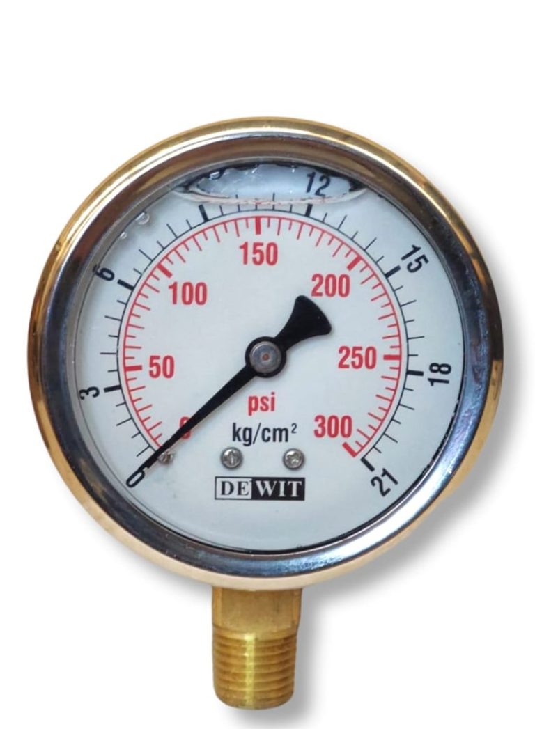 MANOMETRO DEWIT, CARATULA DE 2 1/2" OD CONEXION INFERIOR DE BRONCE 1/4" NPT, RANGO DE 0-300 PSI ...