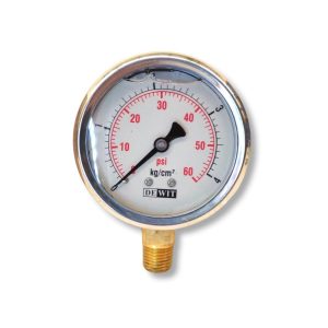 MANOMETRO DEWIT, CARATULA DE 2 1/2" OD CONEXION POSTERIOR DE BRONCE 1/4" NPT, RANGO DE 0-200 PSI ...