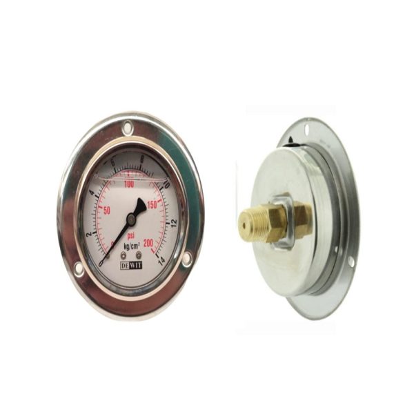 MANOMETRO DEWIT, CARATULA DE 2 1/2" OD CONEXION POSTERIOR DE BRONCE 1/4" NPT, RANGO DE 0-200 PSI ...