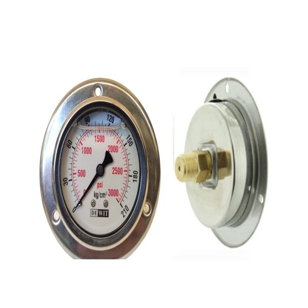 MANOMETRO DEWIT, CARATULA DE 2 1/2" OD CONEXION POSTERIOR DE BRONCE 1/4" NPT, RANGO DE 0-3000 ...